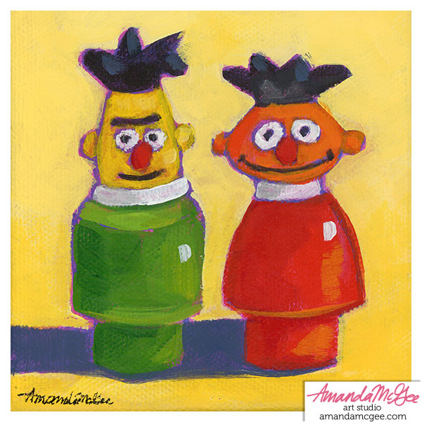 Art Print: "Bert & Ernie (yellow)" – Amanda McGee art studio