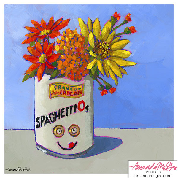 Art Print: "Spaghettios Can Bouquet" – Amanda McGee art studio